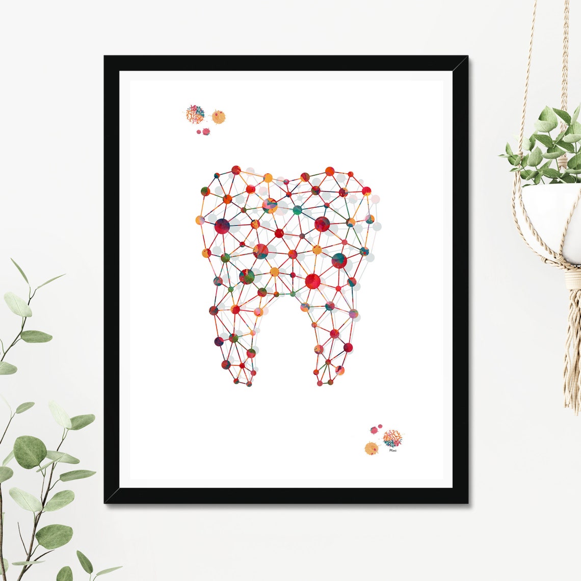 Abstract Molar Watercolor Print, Dental Anatomy Art - Etsy