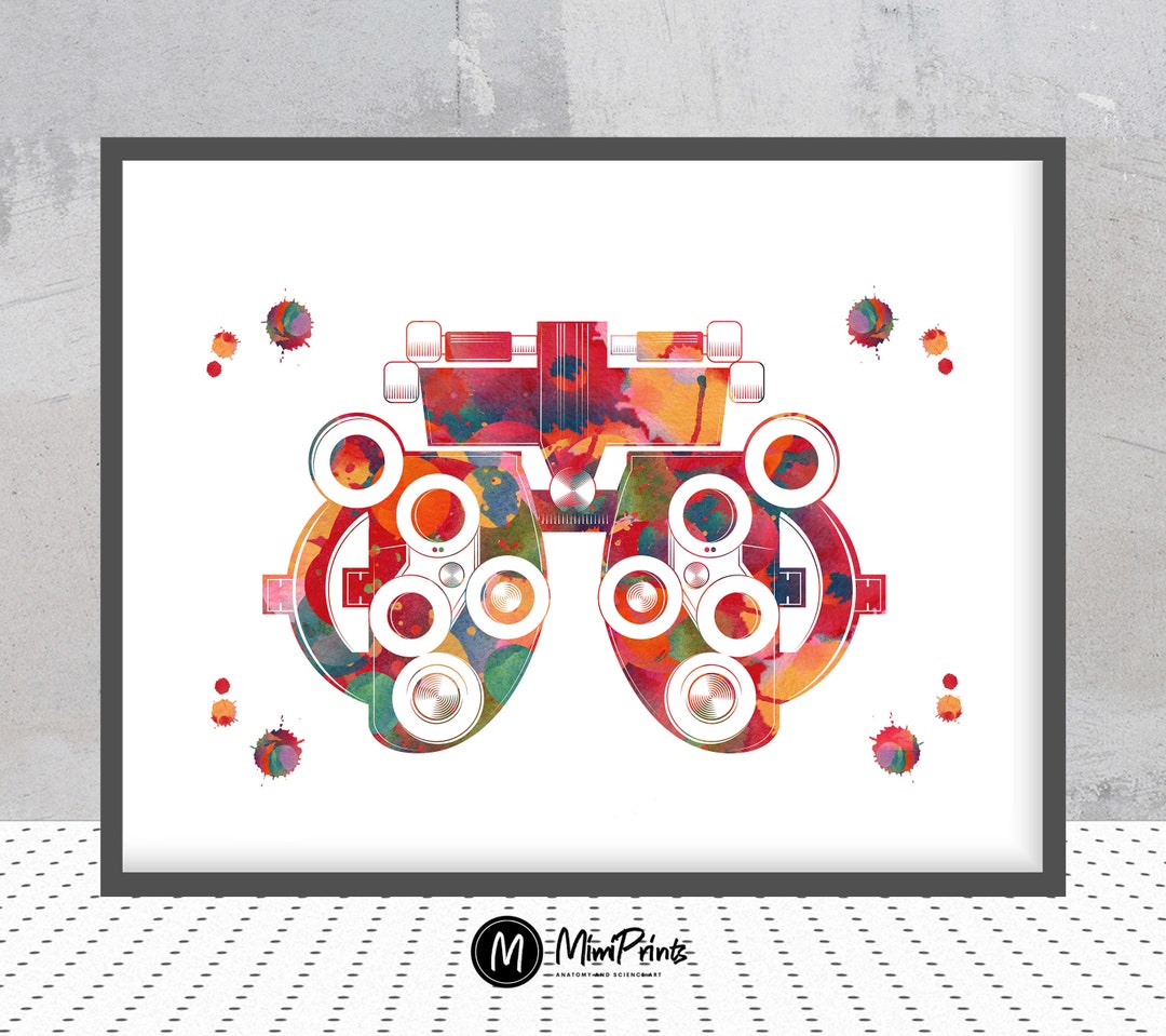 Optometry Tool Watercolor Print Optometrist Trial Frame Poster ...