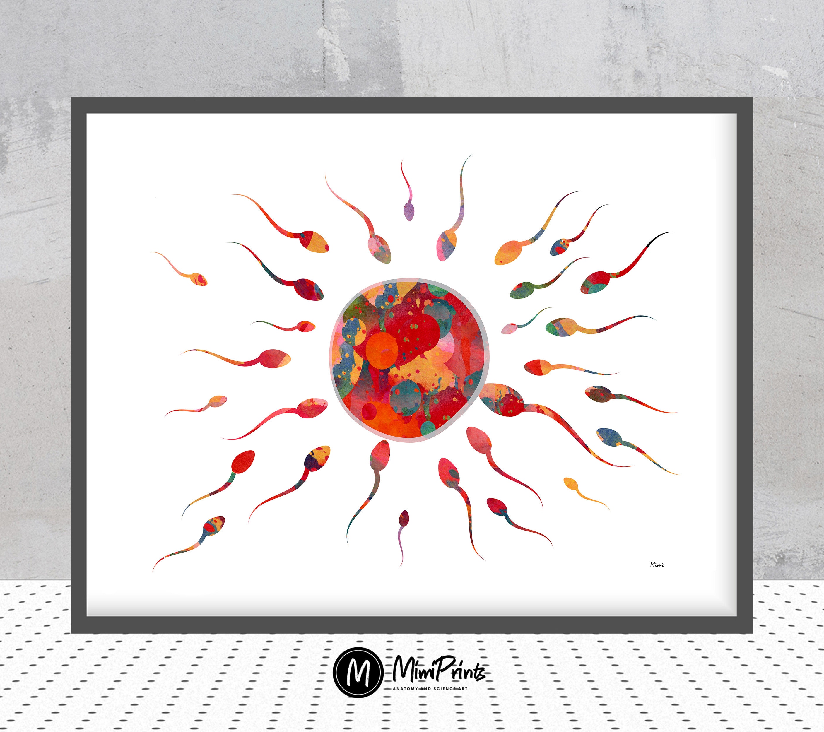 Sperm Cells Watercolor Print Sperm Cells Poster Sperm Cells - Etsy