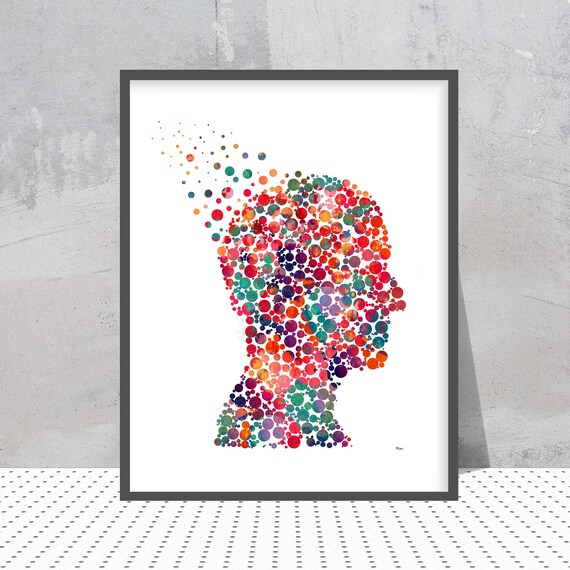 Mind and Psychology Watercolor Print Human Psyche Poster | Etsy