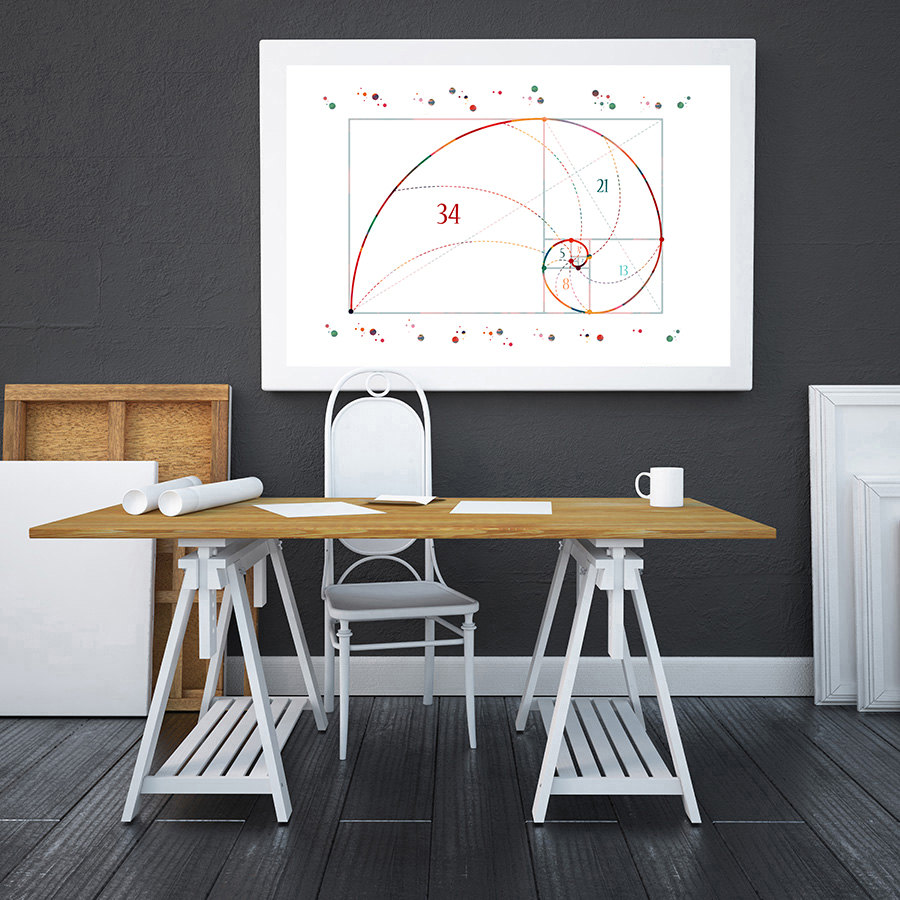 Fibonacci Sequence Watercolor Print Science Art Illustration Fibonacci ...