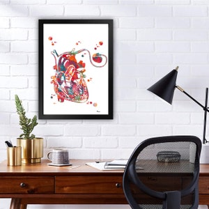 Heart Pacemaker Watercolor Print Anatomy Art Cardiac External Pacemaker ...