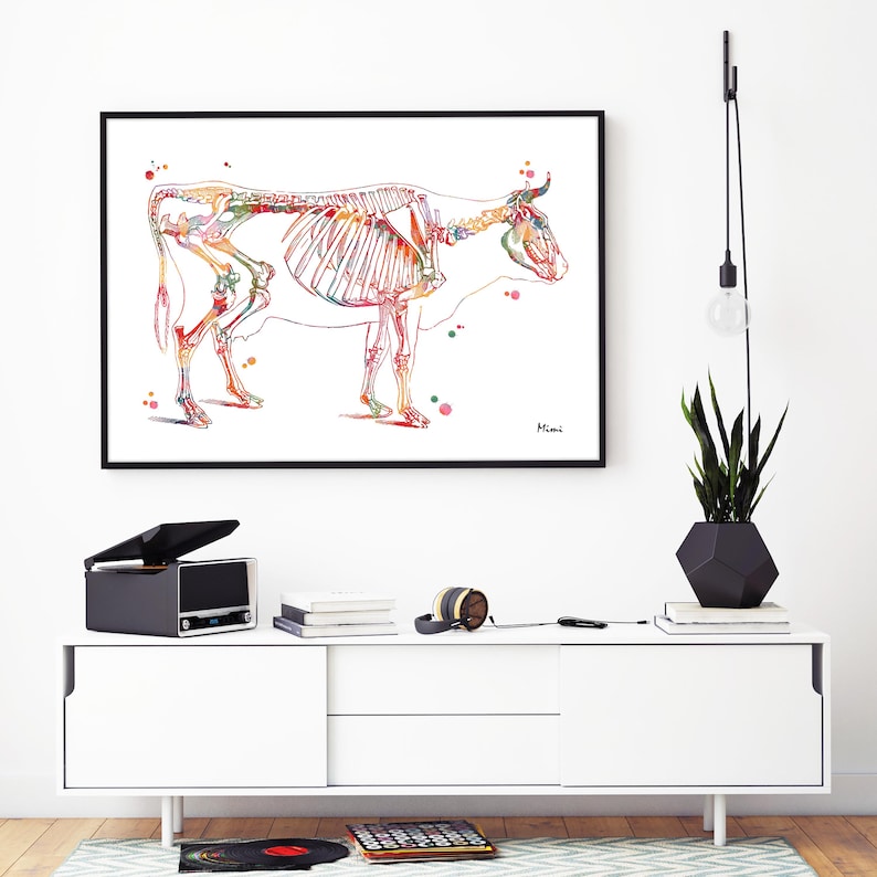 Cow Skeletal System Print | Veterinary Art | Vet Clinic Decor - Etsy UK