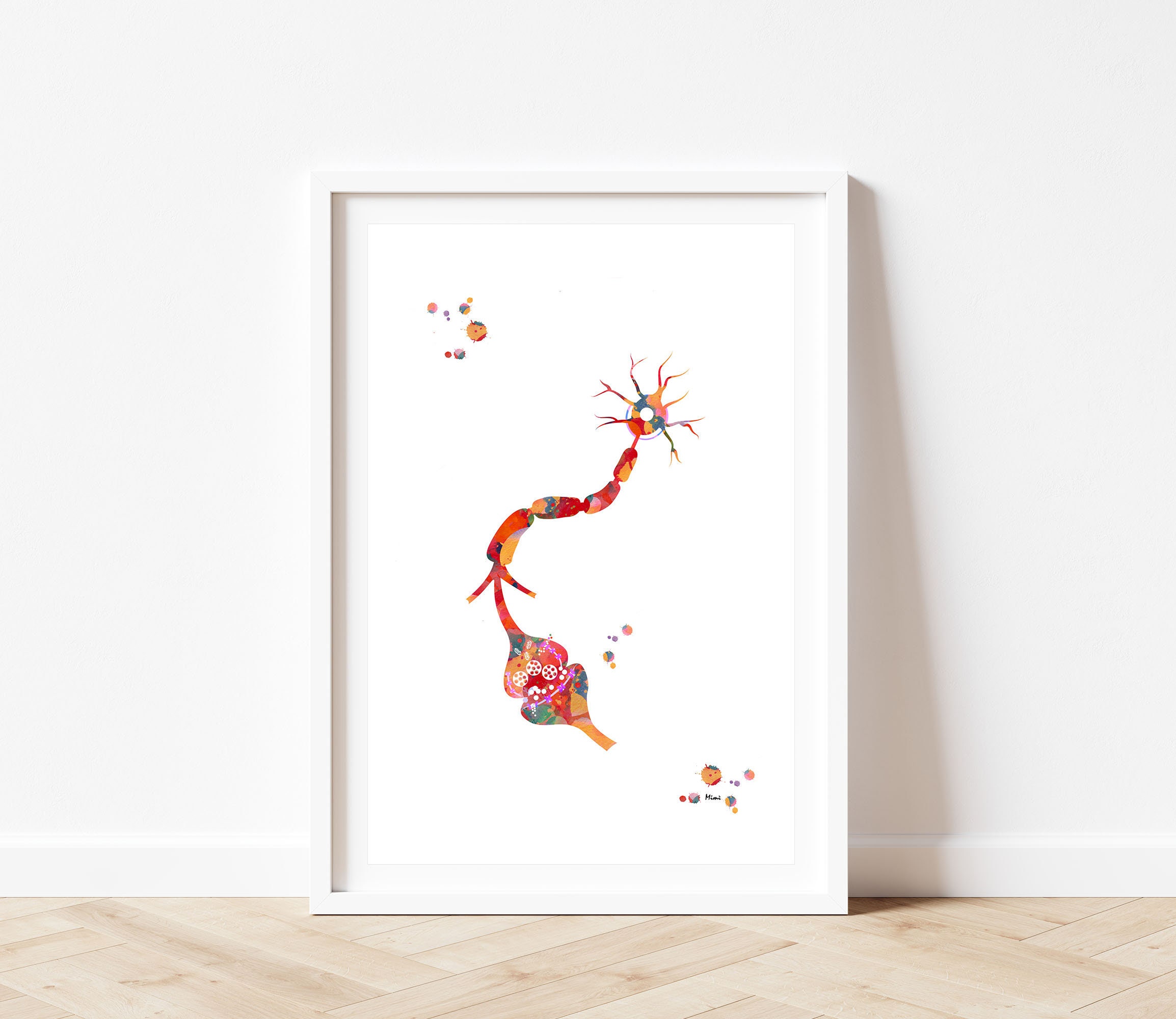 Neuron and Receptor Watercolor Print Brain Synapse Print - Etsy