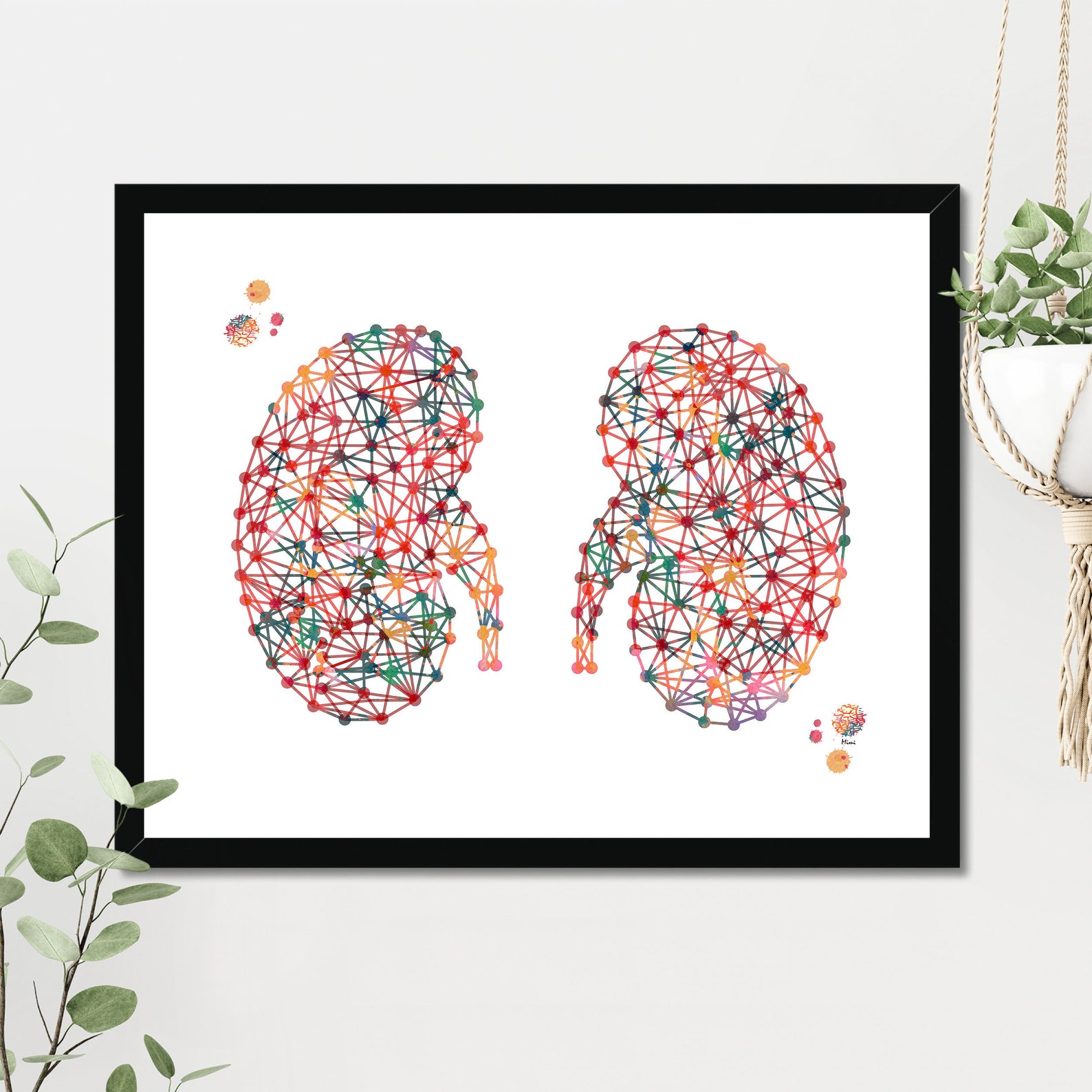 Kidneys Art Abstract Kidney Anatomy Art Print Medical Art - Etsy