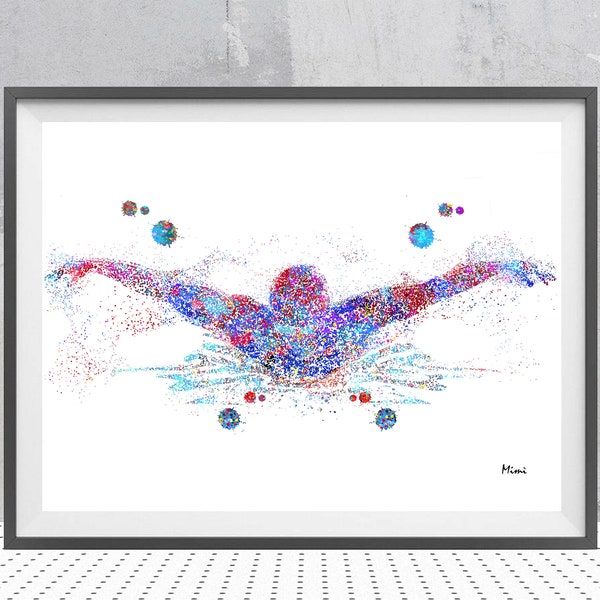 Swimmer Print - Etsy