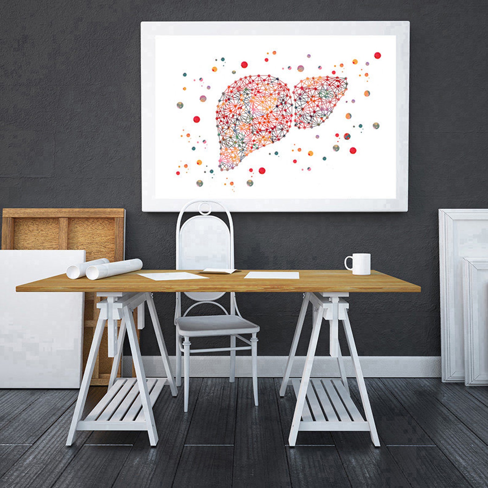 The Liver Watercolor Print the Human Liver Poster Medical Art Anatomy ...