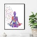 Yoga Meditation Watercolor Print Woman in Yoga Position Poster Yoga ...