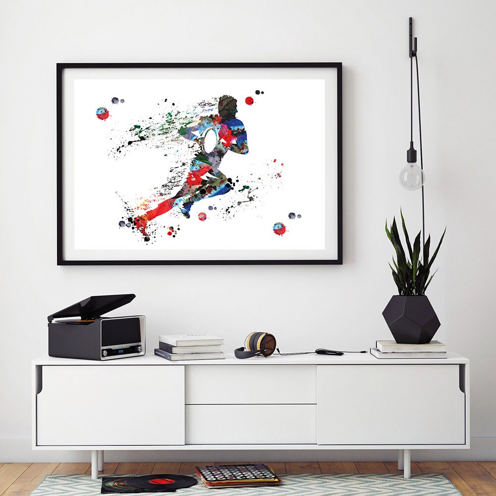 Rugby Player Watercolor Print Sport Art Poster Rugby Player | Etsy UK