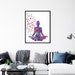 Yoga Meditation Watercolor Print Woman in Yoga Position Poster Yoga ...