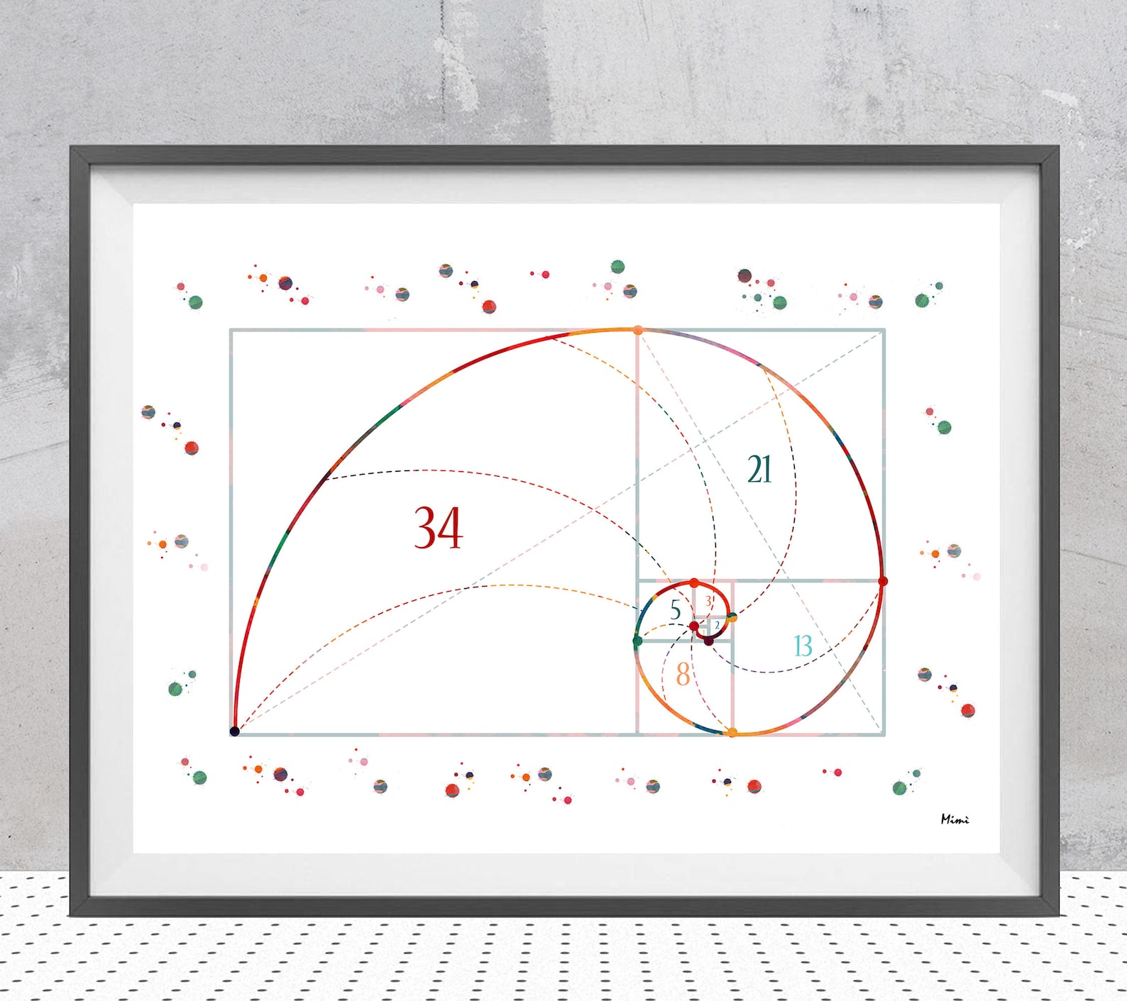 Fibonacci Sequence Watercolor Print Science Art Illustration - Etsy
