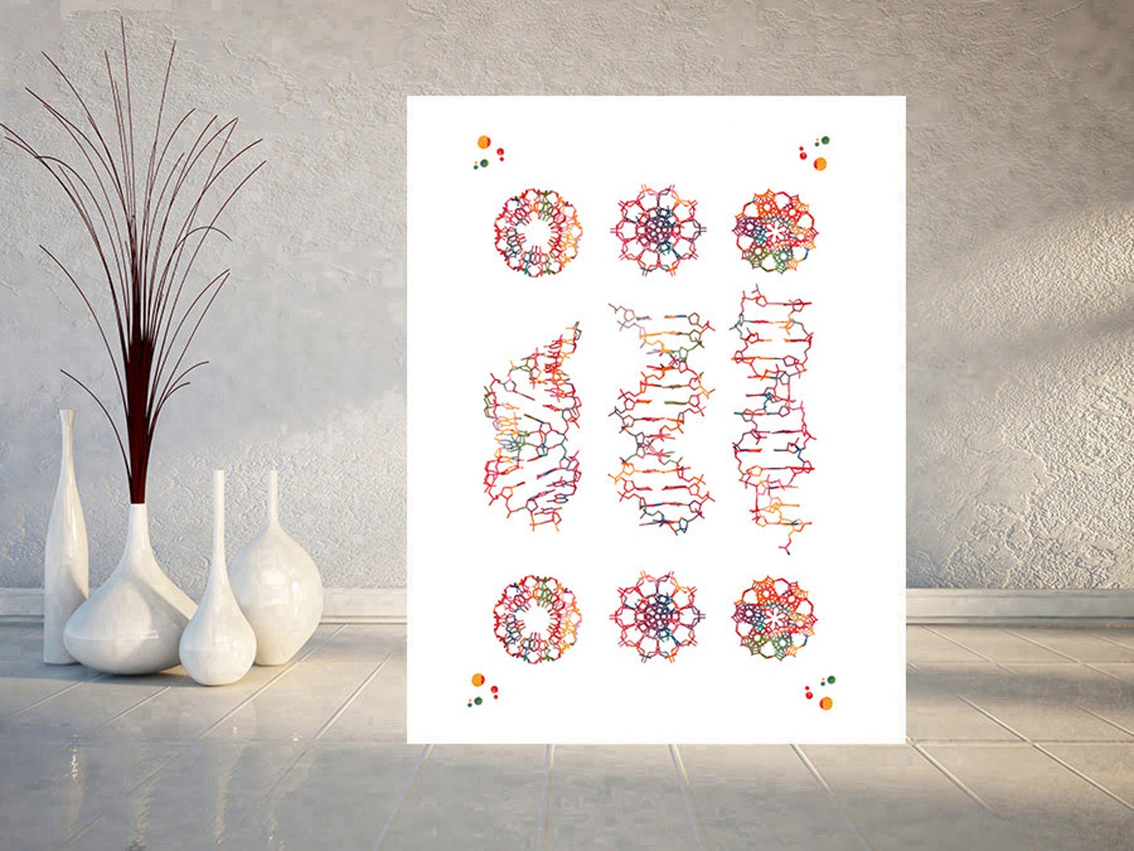 DNA Science Art Genetics Print DNA Helix Conformation | Etsy