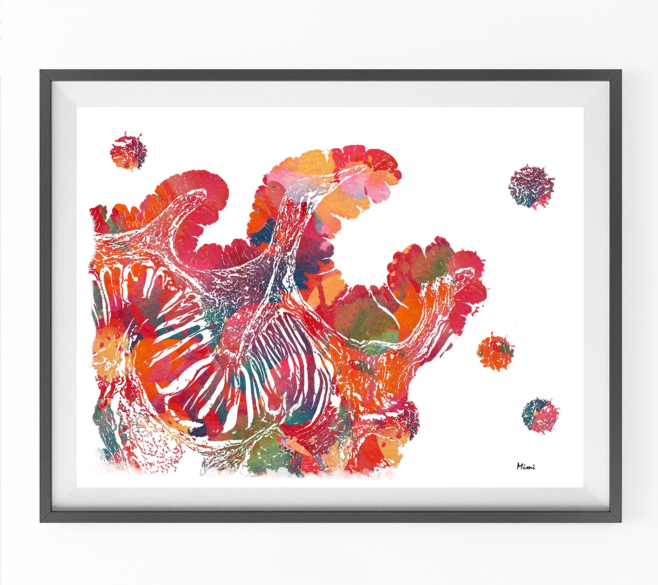 Colon Histology Watercolor Print, Abstract Anatomy Art, Digestive ...