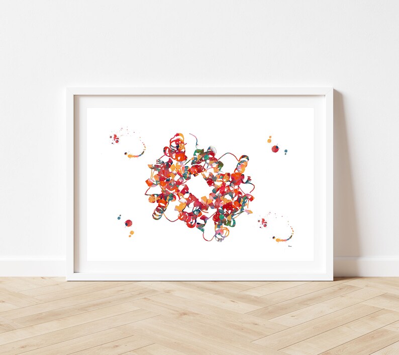 Hemoglobin Science Art Watercolor Print Blood Cells Hemoglobin - Etsy
