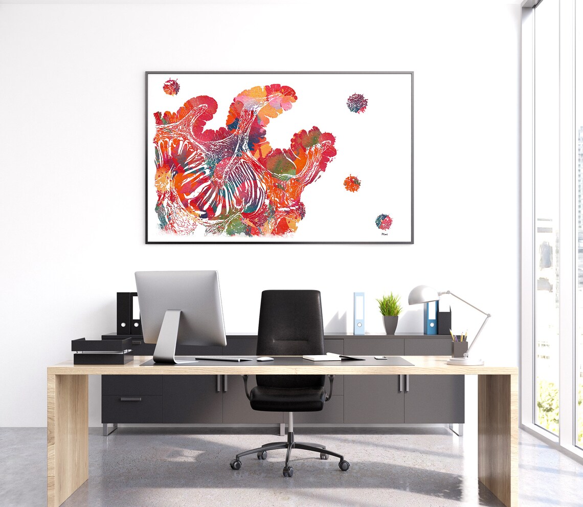 Colon Histology Watercolor Print, Abstract Anatomy Art, Digestive ...