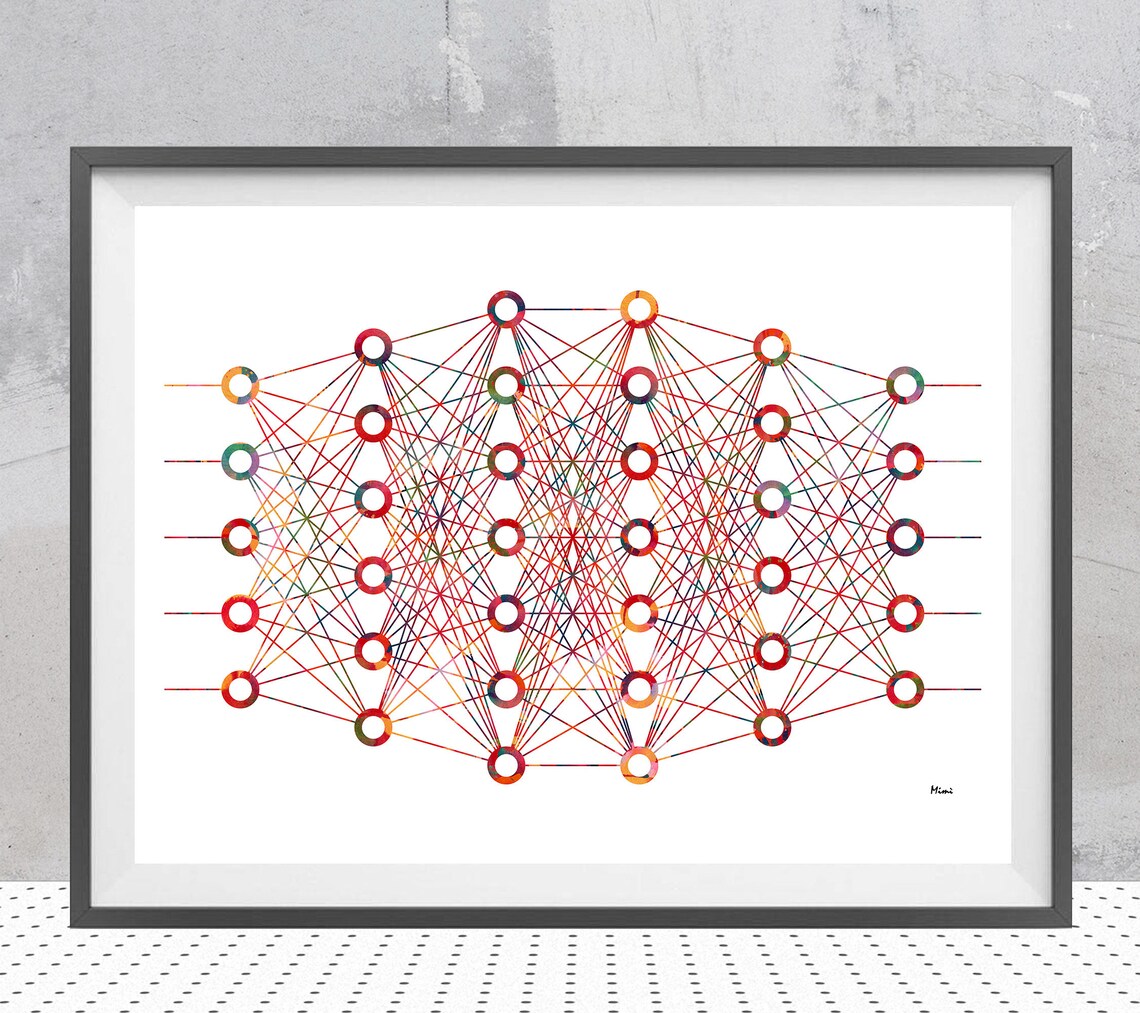 Neural Network Science Art Print ANN Topology Poster - Etsy