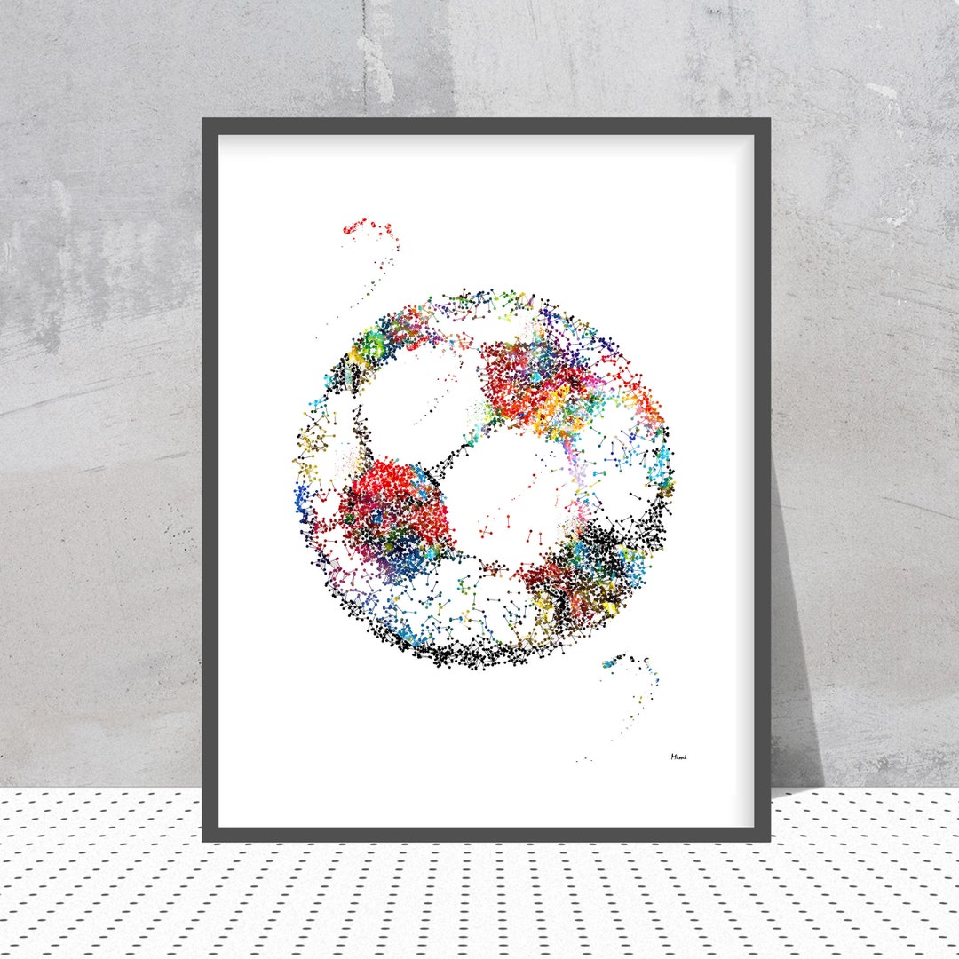 Soccer Ball Watercolor Print Sport Art Soccer Ball Poster Soccer Ball ...