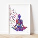 Yoga Meditation Watercolor Print Woman in Yoga Position Poster Yoga ...