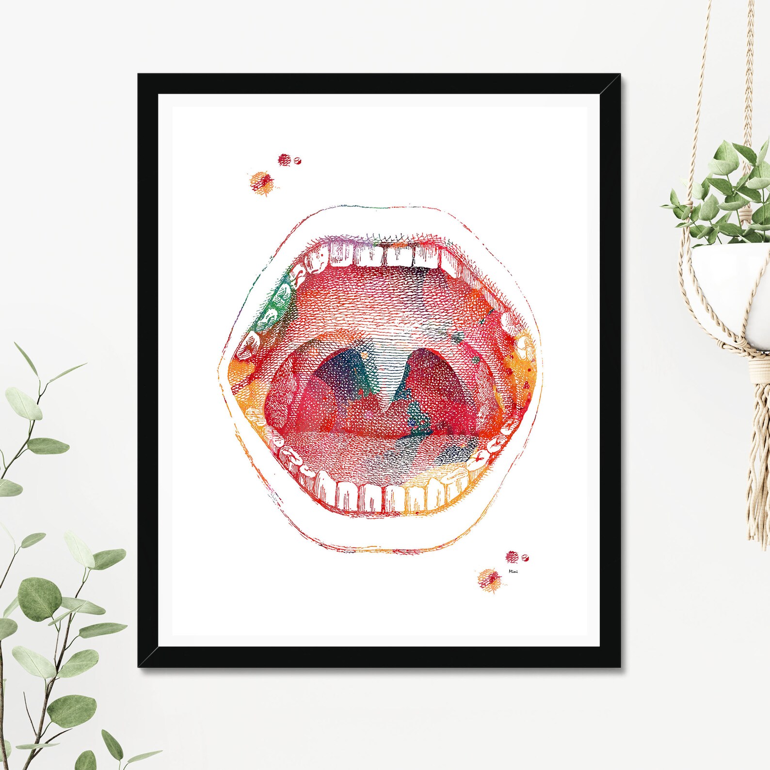 Mouth Anatomy Watercolor Print Medical Art Oral Cavity Poster - Etsy