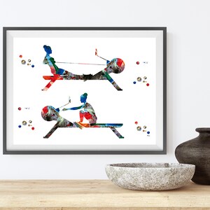 Indoor Female Rower Sport Print Woman Training on Rowing Machine Poster ...