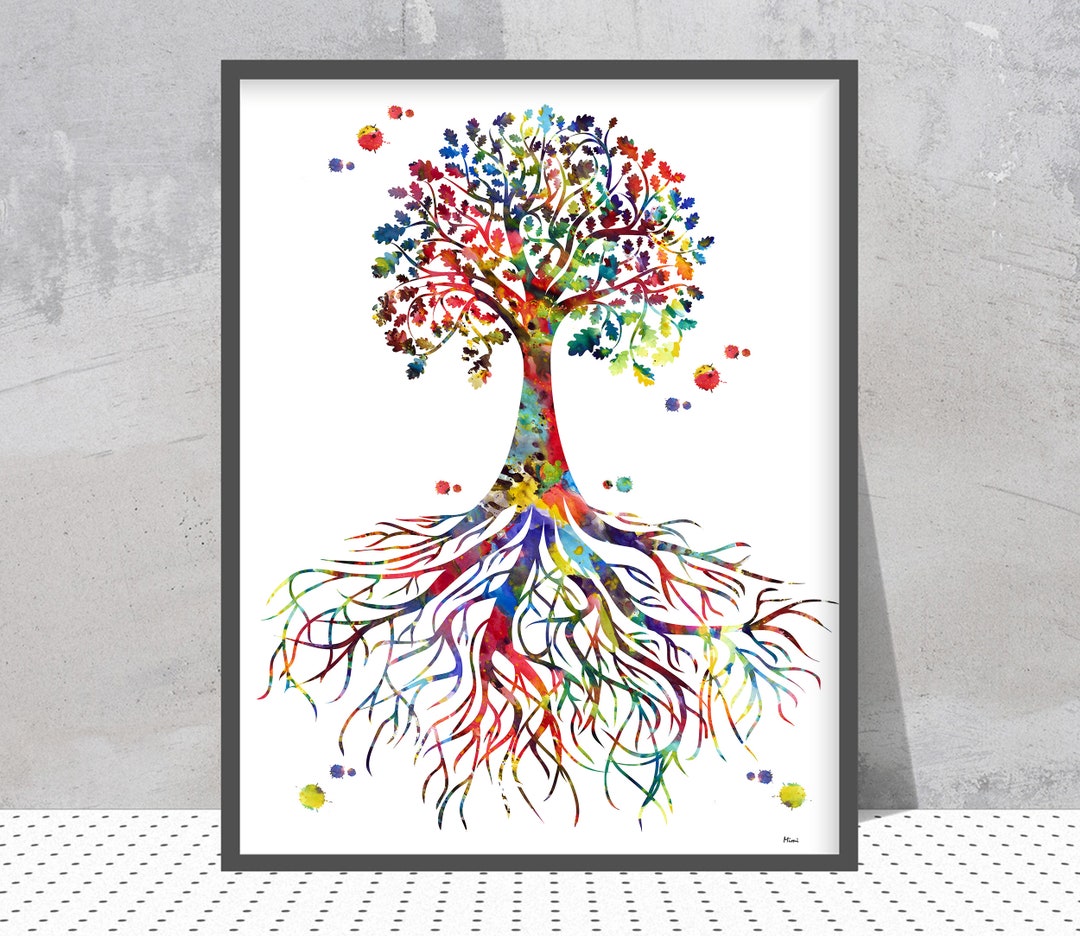 Tree of Life Symbol Watercolor Print Rooted Tree of Life Poster Tree ...