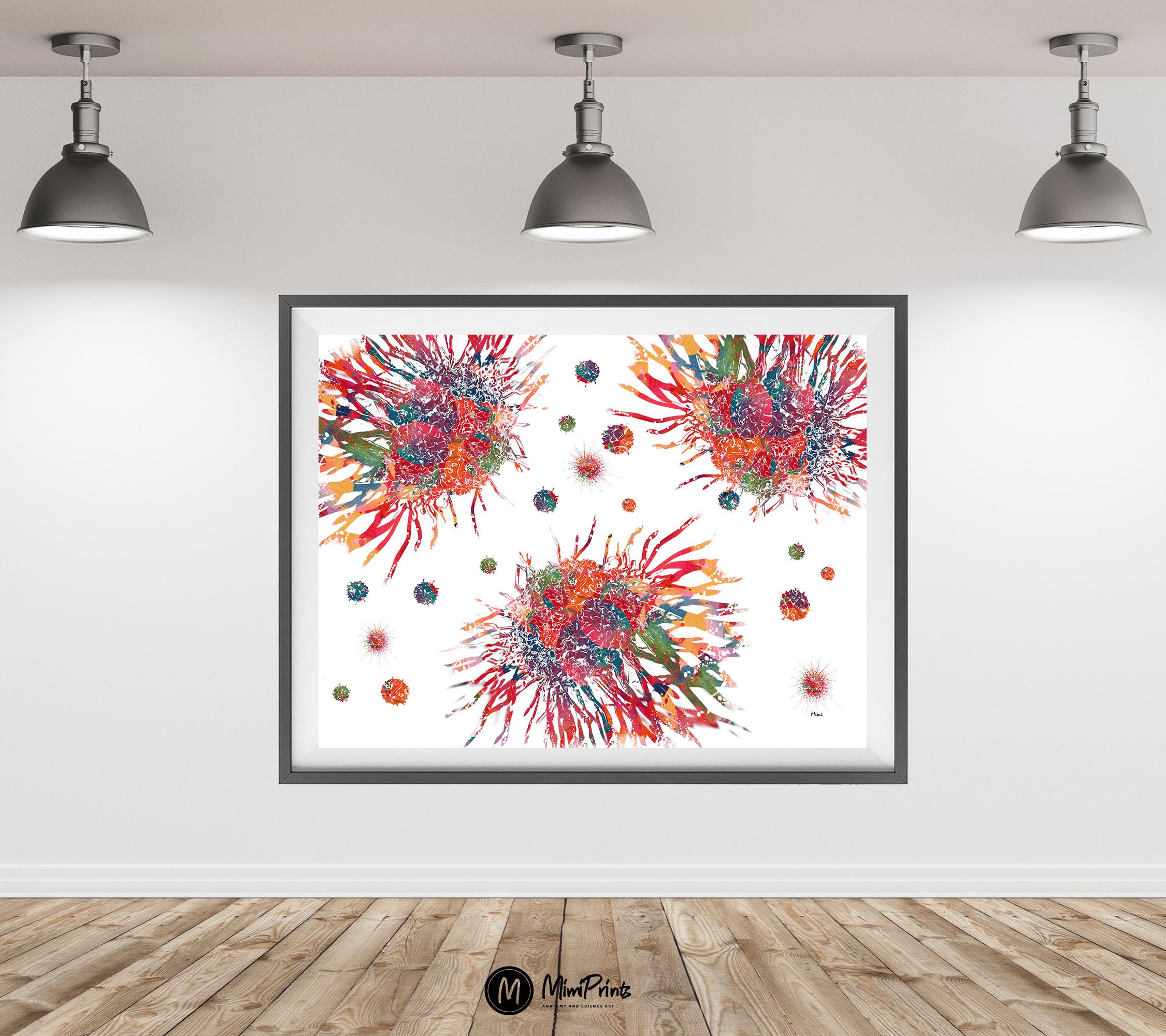 Abstract Cancer Cells Watercolor Print, Pathology Art - Etsy