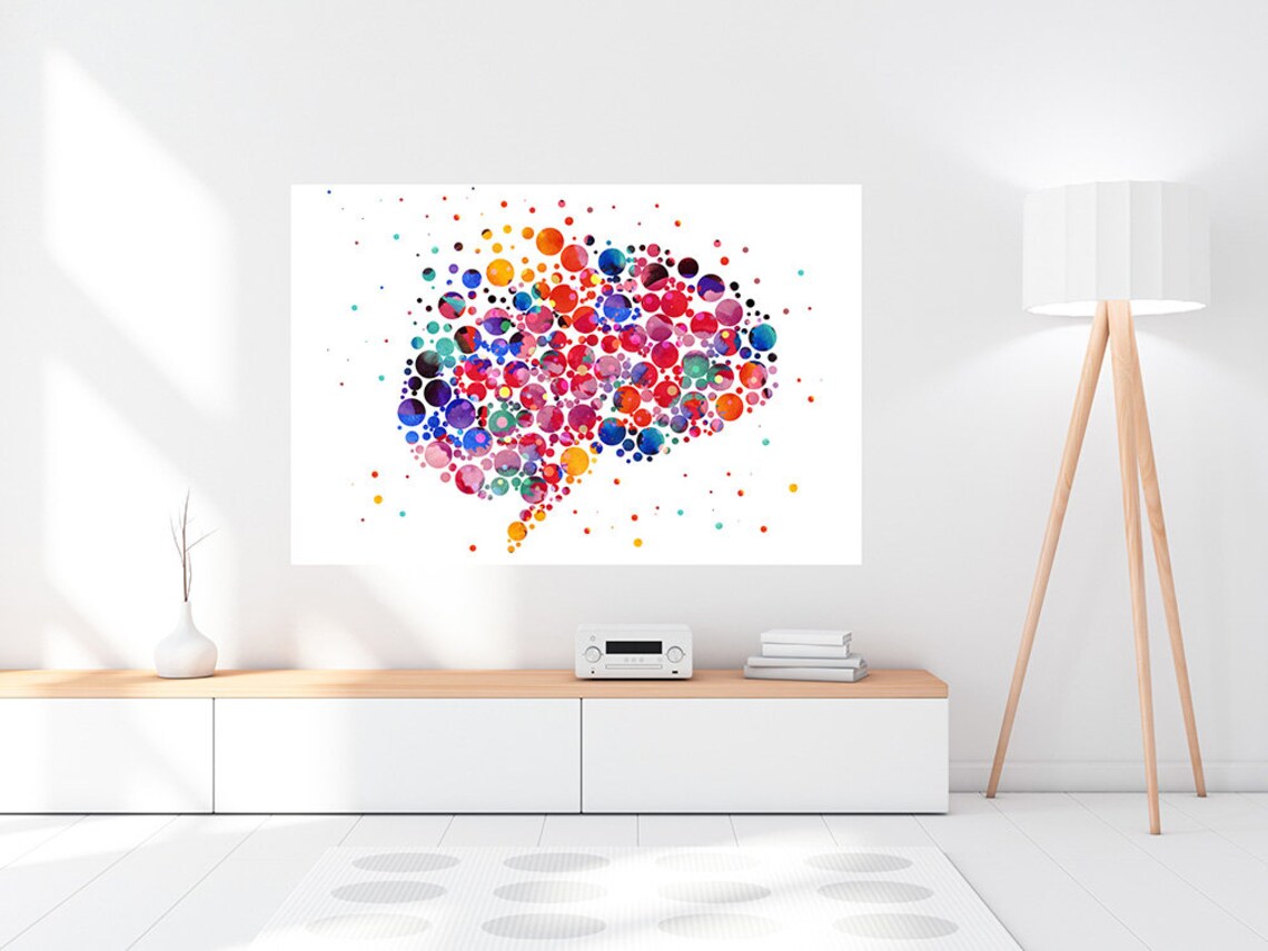 Human Brain Abstract Anatomy Art Print Brain Cells Poster | Etsy UK