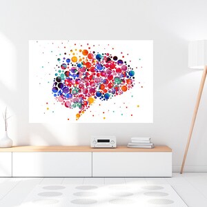 Human Brain Abstract Anatomy Art Print Brain Cells Poster Neurons and ...
