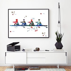 Rowing Sport Print Female Rowing Team Rower Poster Rowing Girls Team ...