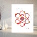 Atom Watercolor Print Science Art Poster Nuclear Model Abstract Print ...