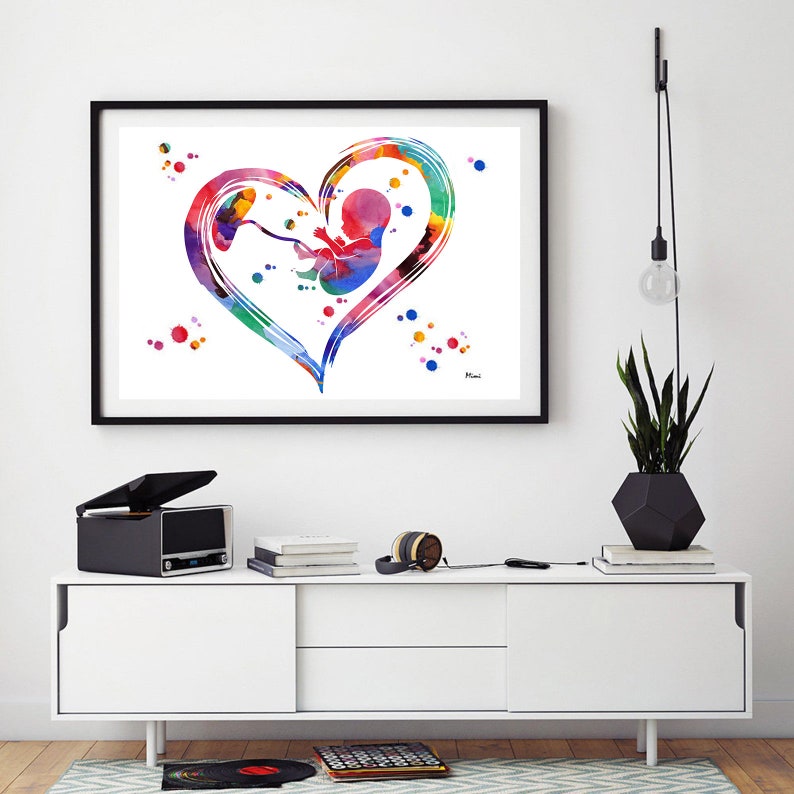 Prenatal Care Watercolor Print Pregnancy Poster Fetal Growth | Etsy