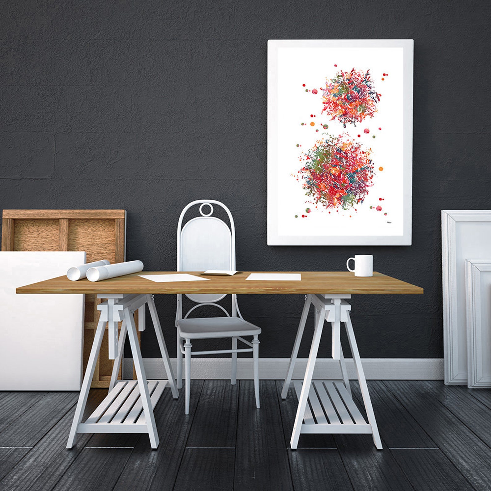T-cells Art Print T-lymphocytes Watercolor Poster Immune - Etsy