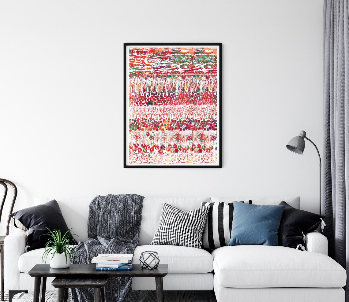 Retina Layers Watercolor Print Human Eye Histology Print | Etsy