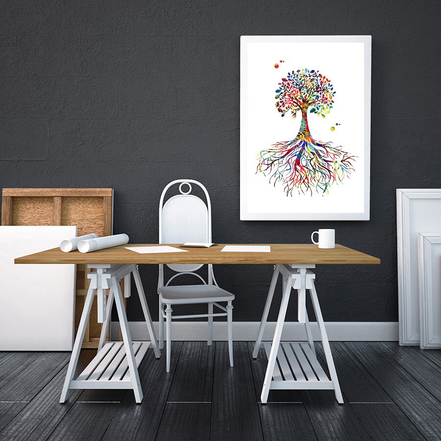 Tree of Life Symbol Watercolor Print Rooted Tree of Life - Etsy
