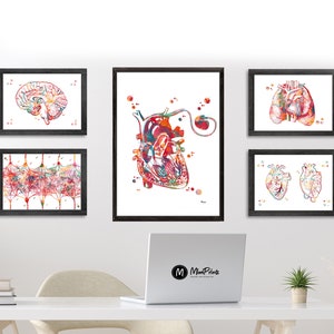 Heart Pacemaker Watercolor Print Anatomy Art Cardiac External Pacemaker ...
