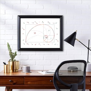 Fibonacci Sequence Watercolor Print Science Art Illustration Fibonacci ...