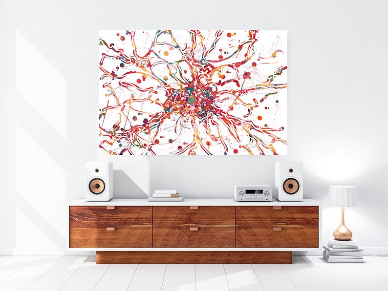 Brain Cell Anatomy Art Print Nerve Cell Watercolor Brain Art Neurology ...