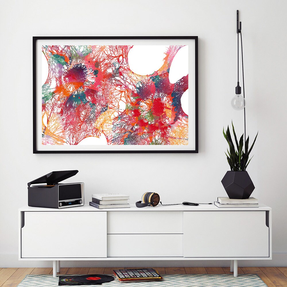 Fibroblast Cells Watercolor Print Fibroblasts Dividing Poster - Etsy