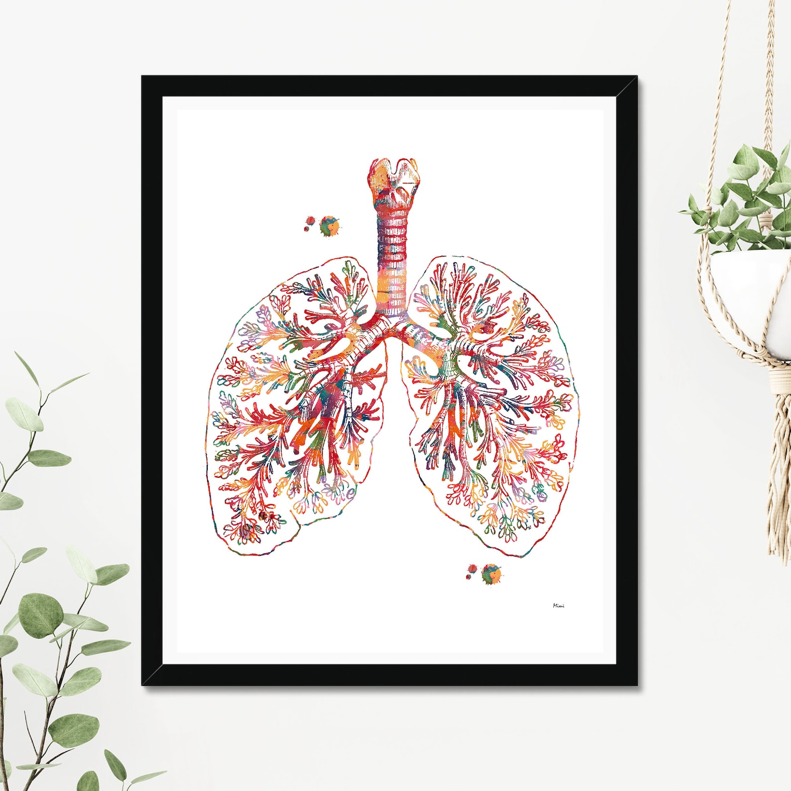 Anatomical Lungs Art Print Anatomy Art Alveolar Respiratory - Etsy