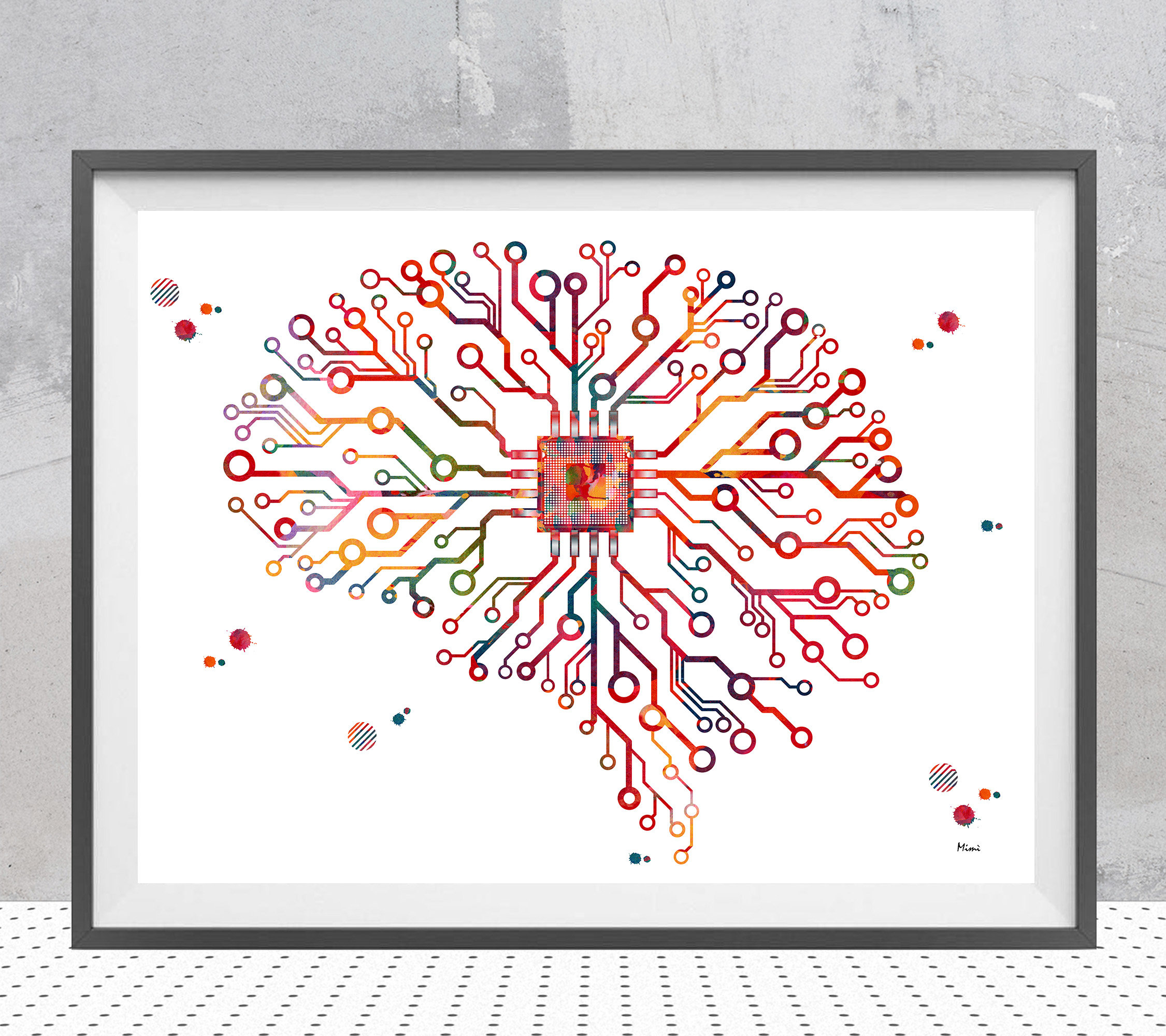 Brain Circuit Board Art Print Abstract Science Art Poster | Etsy