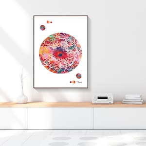 Retina Art Print Eye Anatomy Poster Optometry Illustration Optic Disc ...