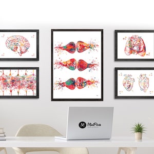 Brain Receptors Neurology Print Brain Synapse Watercolor ...