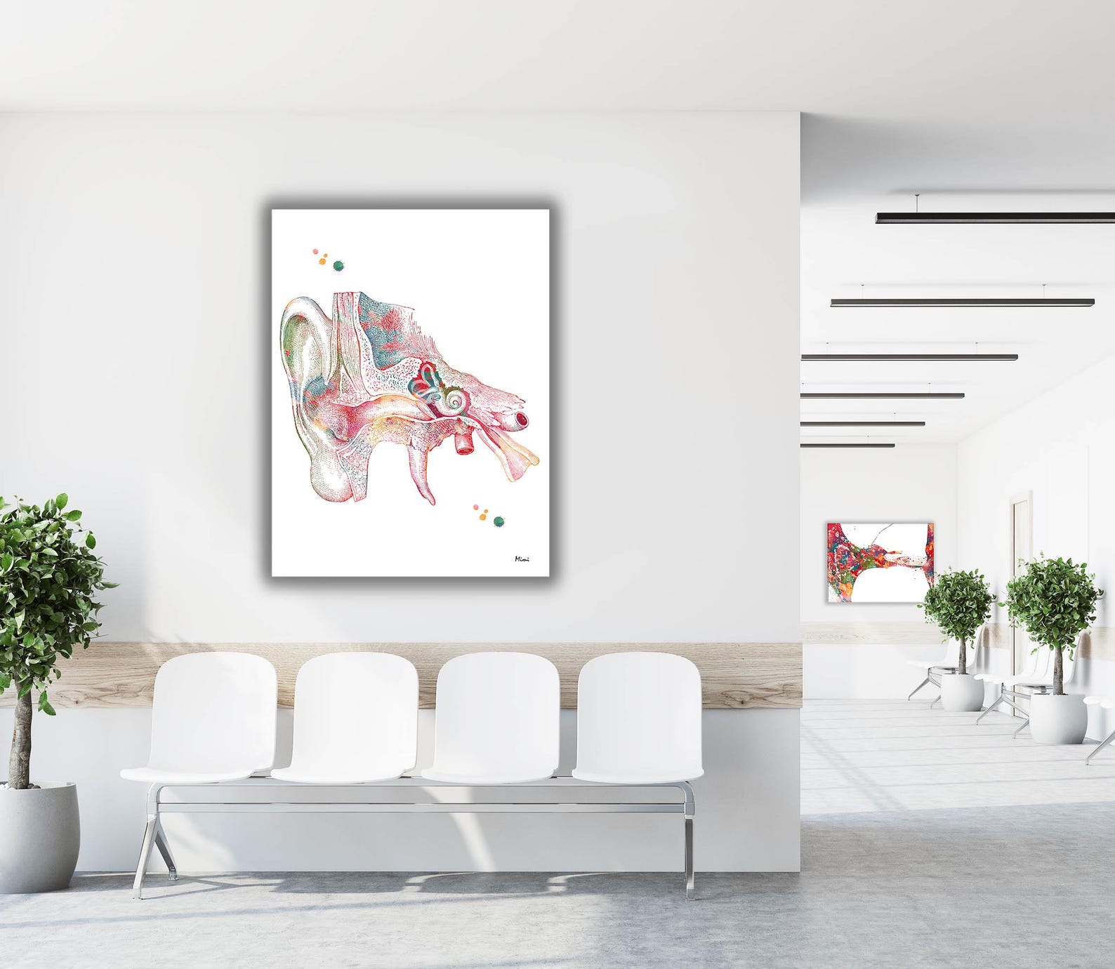 Cross Section of the Ear Print ENT Watercolor Ear Anatomy Poster ...