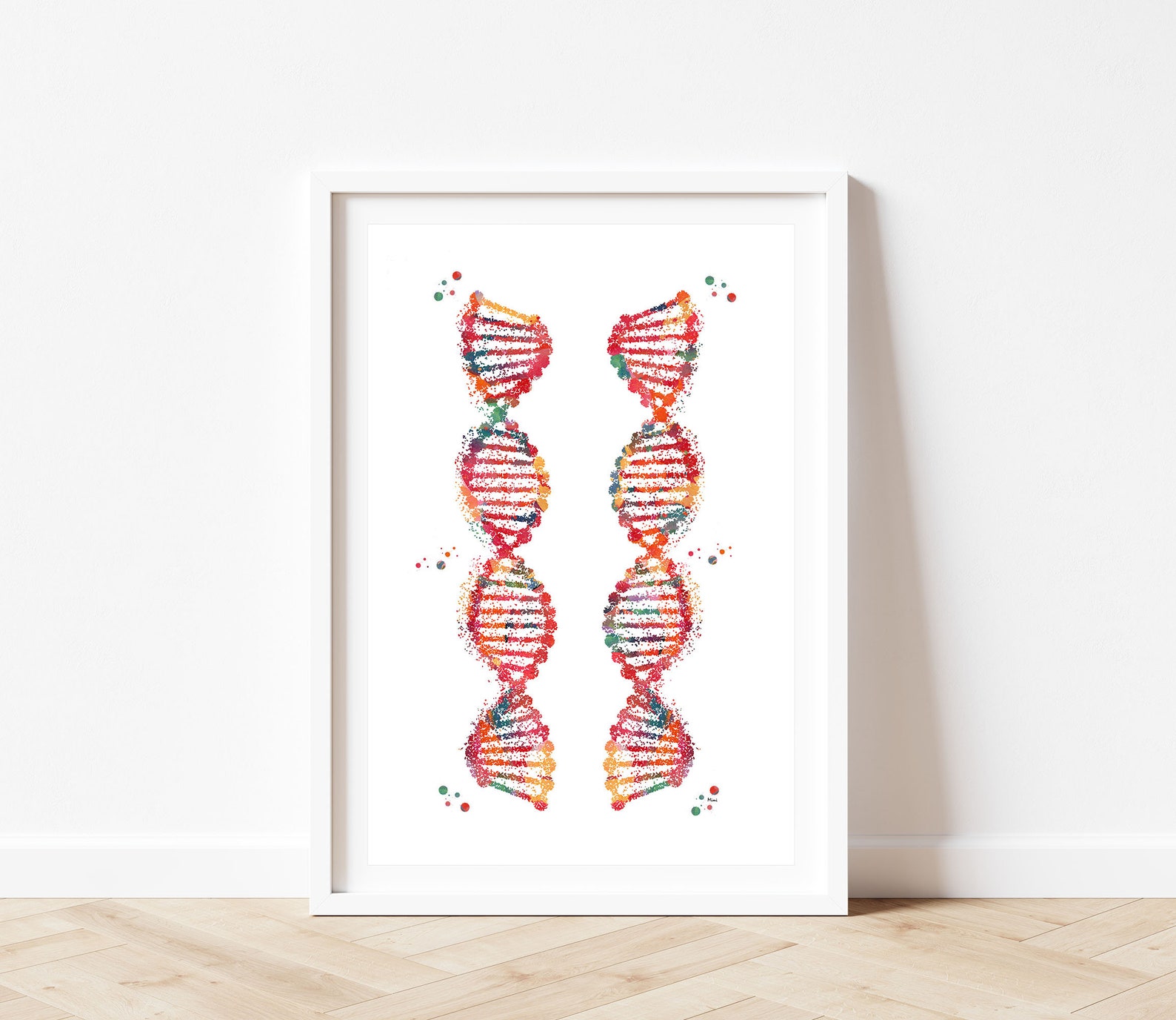 Dna Double Helix Watercolor Poster DNA Art Print Science Art ...