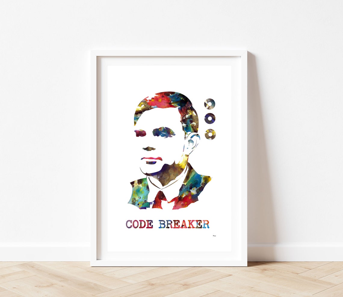 Alan Turing Science Art Print Computer Technology Father Alan | Etsy
