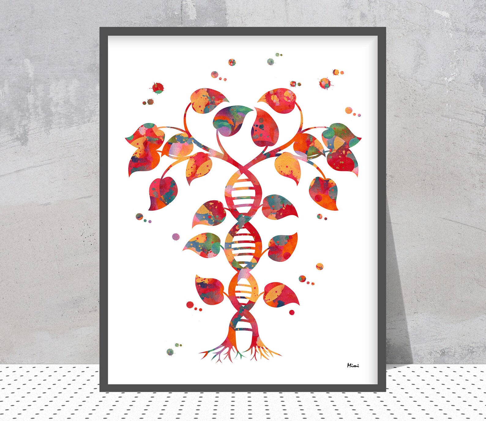 Dna Tree Science Print Dna Double Helix Abstract Genetics - Etsy