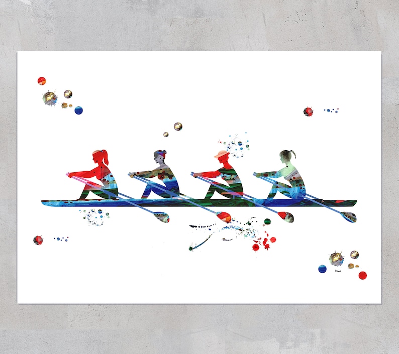 Rowing Sport Print Female Rowing Team Rower Poster Rowing Girls Team ...