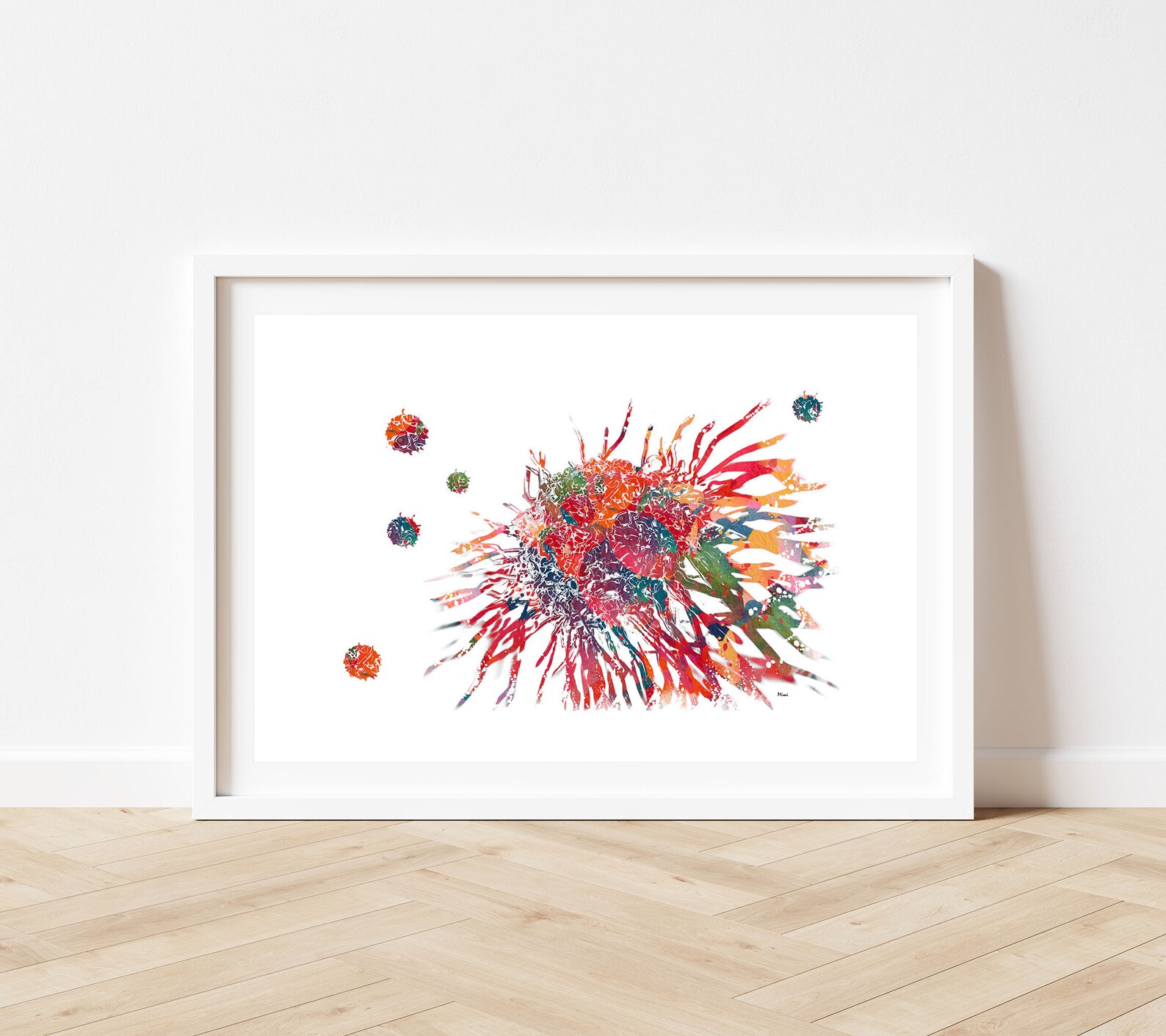 Cancer Cell Science Art Print Histology Poster Anatomy Art Watercolor ...