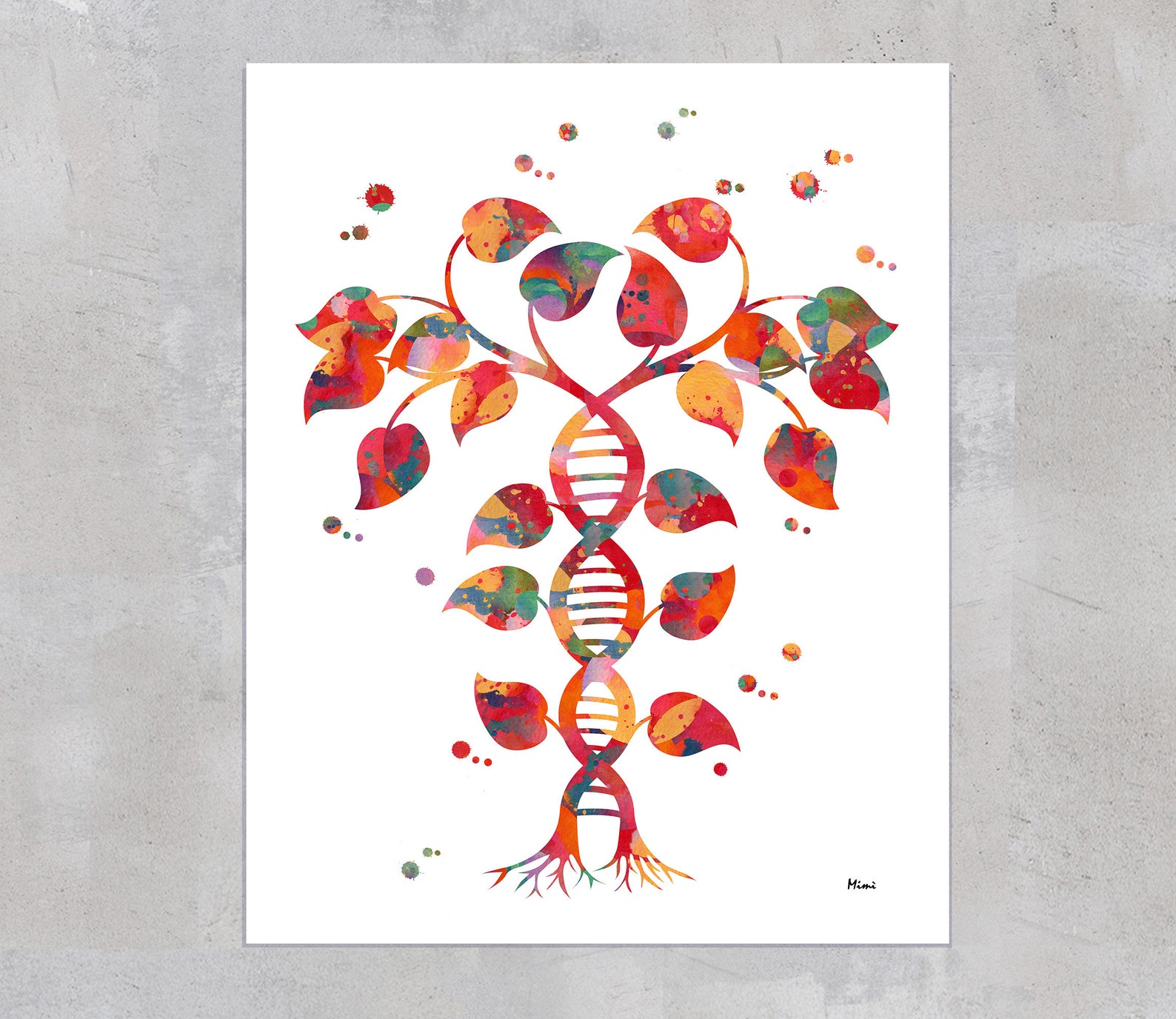 Dna Tree Science Print Dna Double Helix Abstract Genetics - Etsy