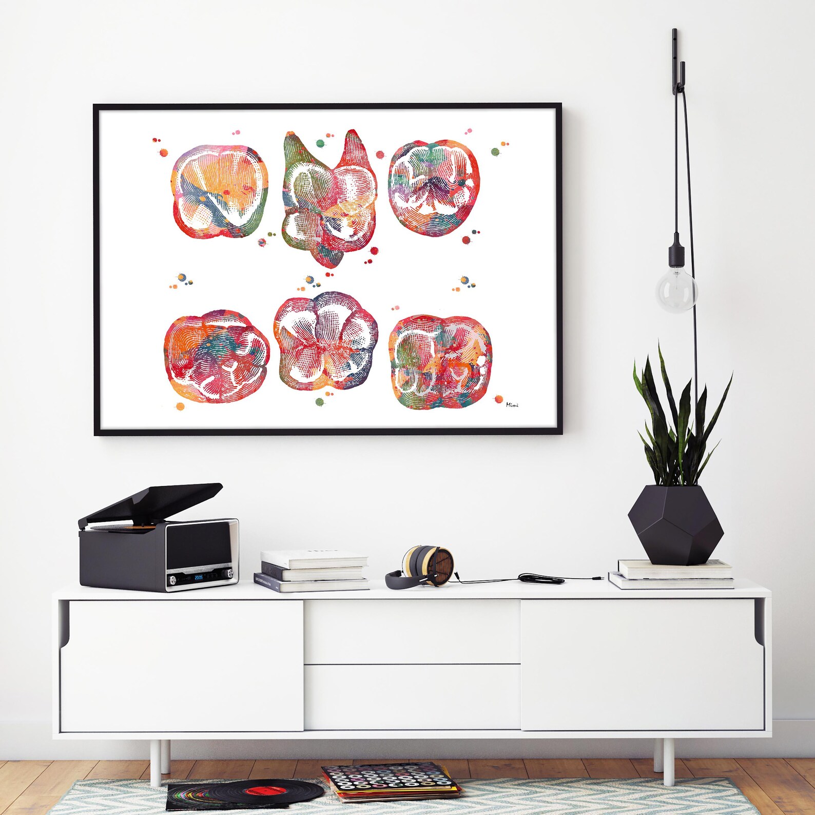 Teeth Anatomy Print Molar Surfaces Painting Orthodontics Watercolor ...